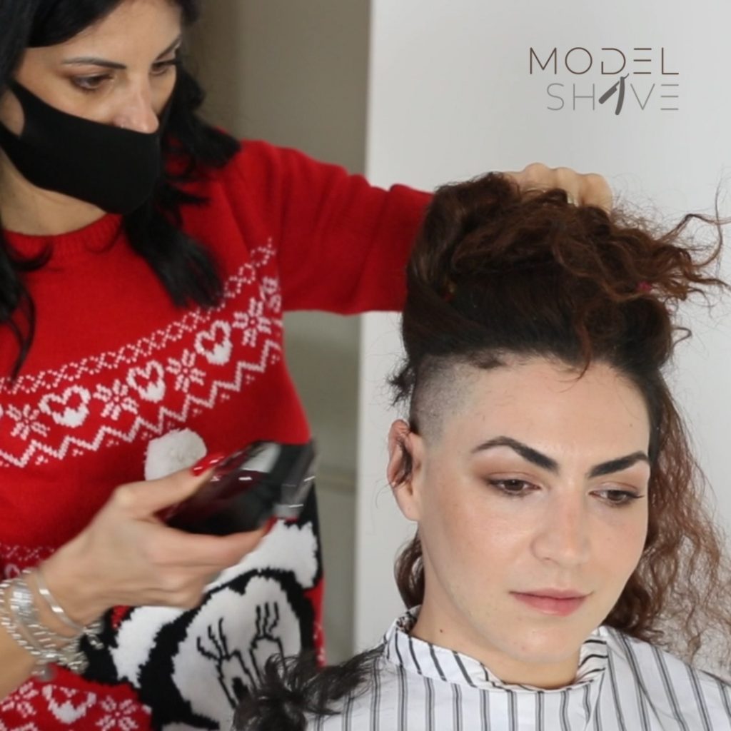 Barberette performs The Name of the Rose haircut makeover to the client ...