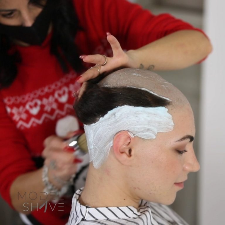 Barberette performs The Name of the Rose haircut makeover to the client ...