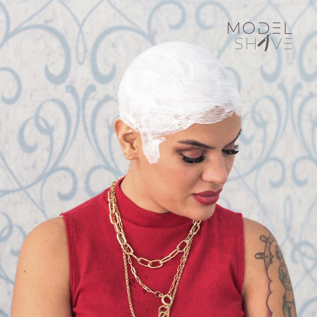 Very emotional head shaving of a crying girl. - Model Shave