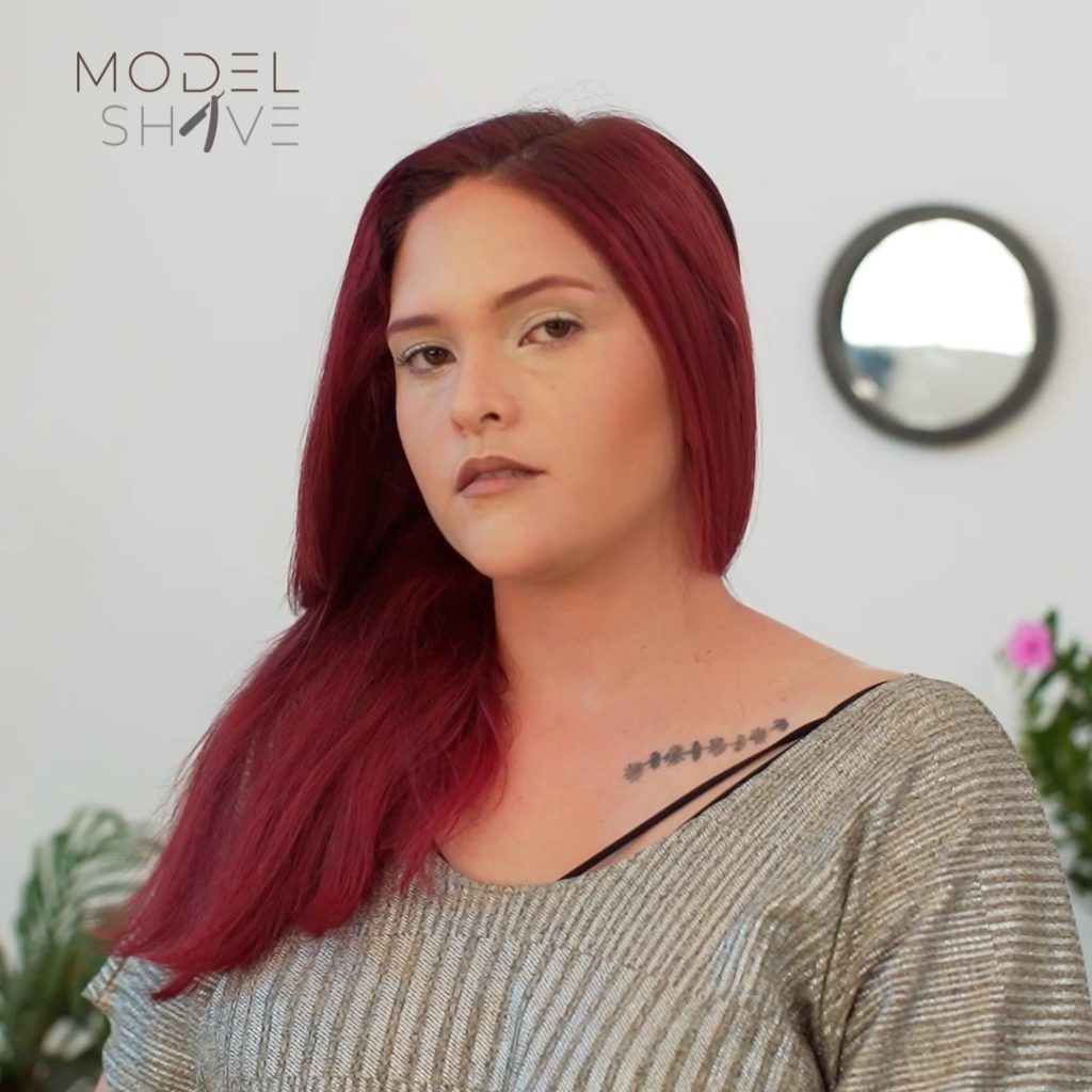 Redhead woman goes through boy cut before full head shave. - Model Shave